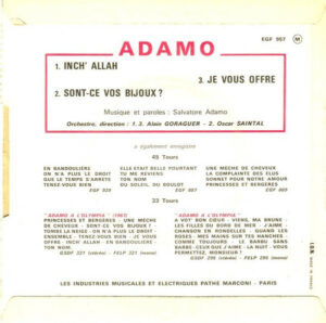 ADAMO – Inch’ Allah – Histoires des chansons